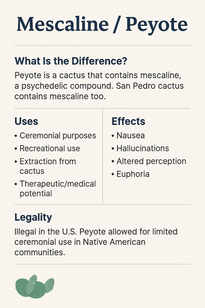 Mescaline & Peyote: Differences, Effects, & Cultural Significance