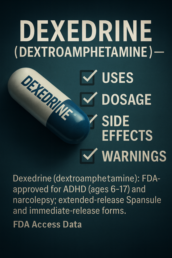 Dexedrine (Dextroamphetamine) for ADHD & Narcolepsy